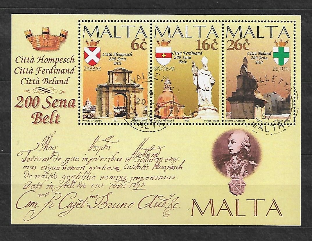 Znaczek pocztowy - ARCHITEKTURA MALTA MI.BL.15 | Kupznaczki.pl