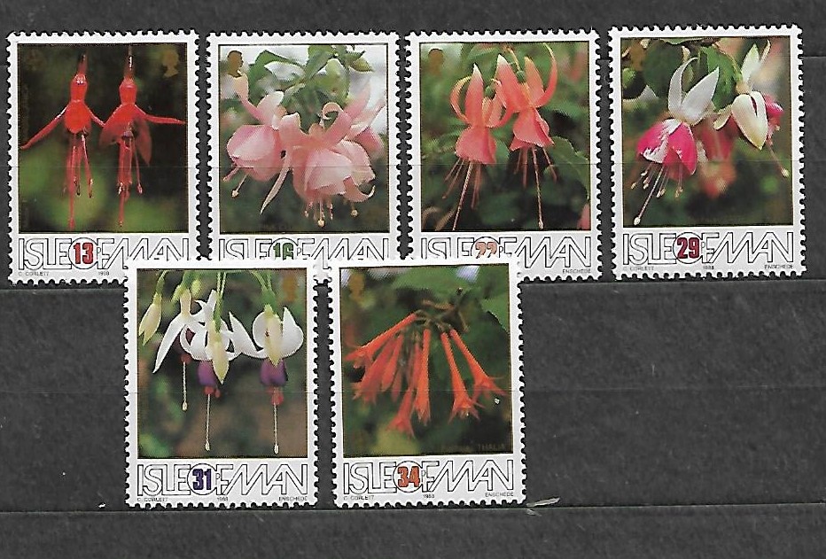 Znaczek pocztowy - KWIATY WYSPA MAN MI.375-380** | Kupznaczki.pl