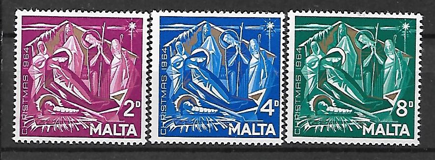 Znaczek pocztowy - BOŻE NARODZENIE MALTA MI.298-300** | Kupznaczki.pl