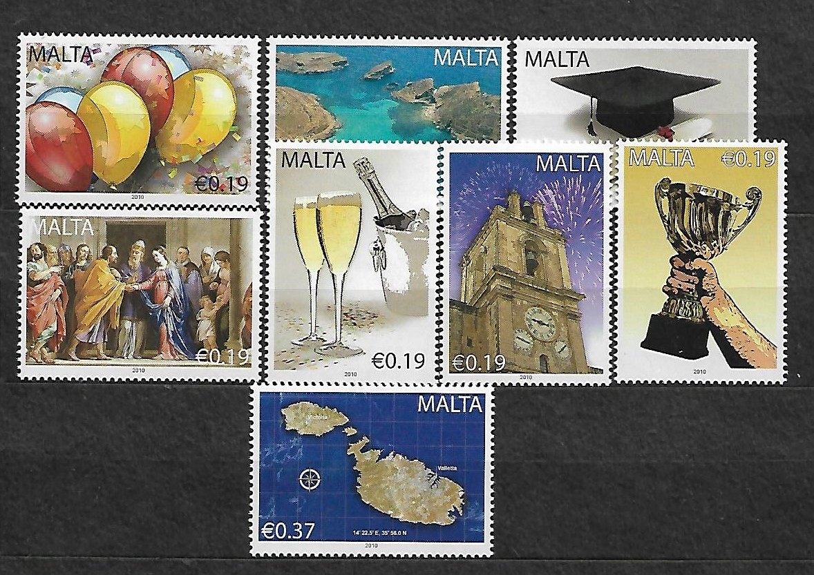 Znaczek pocztowy - ROCZNICE MALTA MI.1633-1640** | Kupznaczki.pl